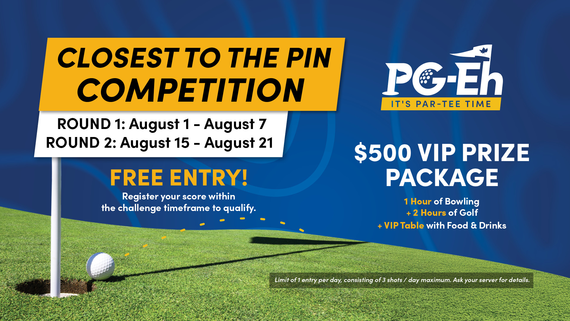 Closest to the Pin Competition – PG-Eh